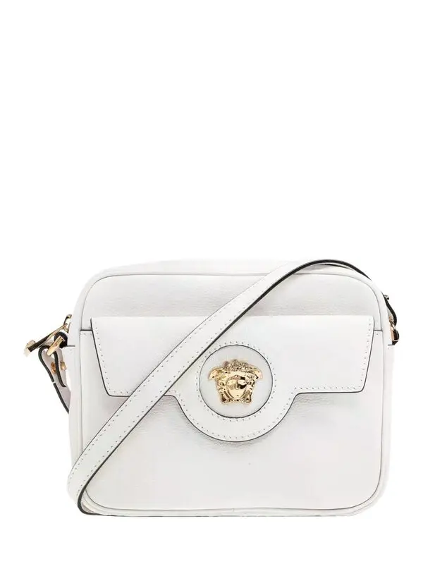 Versace La Medusa Leather Crossbody Bag - White
