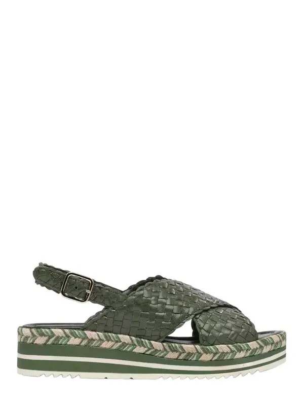 TONI PONS Forli Interwoven Slingback Platform Sandals - Green