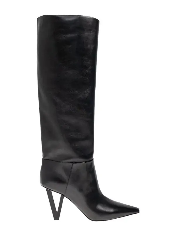 Versace V2025 Leather Boots - Black