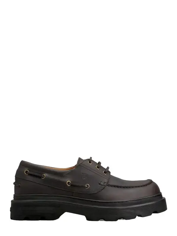 TOD'S Leather Boat Shoes - Brown