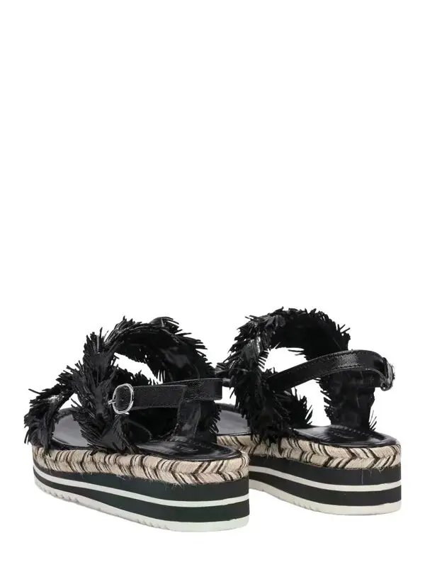 TONI PONS Fringed Platform Sandals - Black