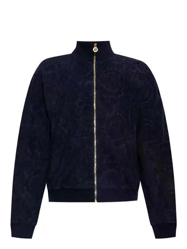 Versace Barocco Jacquard Zip-up Jacket - Blue