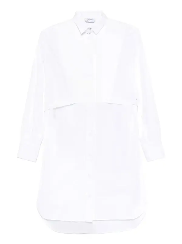 Alexander McQueen Pleated Panel Shirt Dress - White