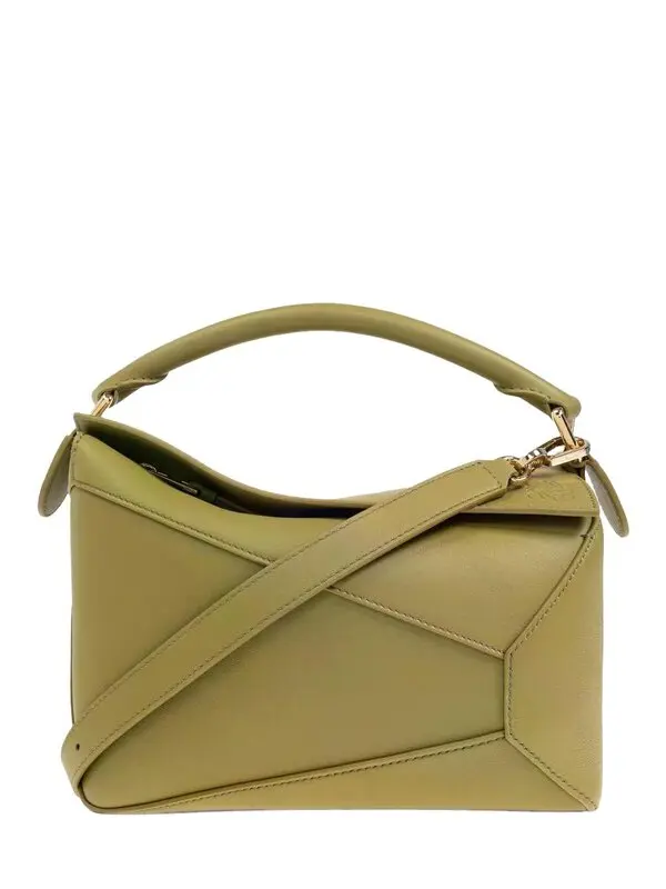 Loewe Small Puzzle Leather Tote - Green