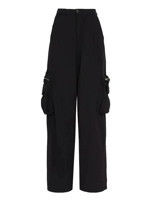 AMIR SLAMA Button-fastening Cargo Trousers - Black