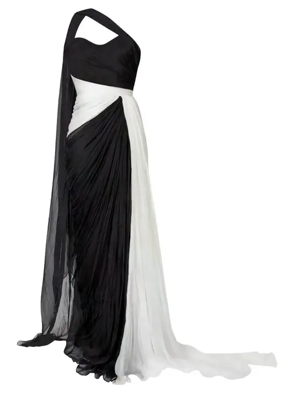 IRIS SERBAN Aris One-shoulder Gown - Black