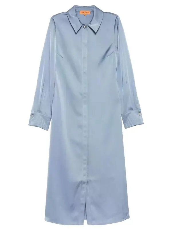 Stine Goya Collared Midi Shirt Dress - Blue