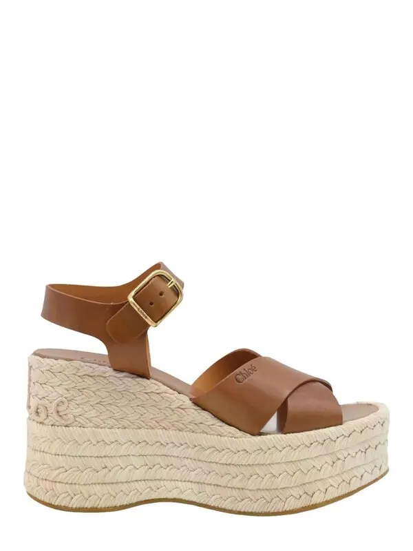 Chloé 105mm Isla Wedge Espadrilles - Brown