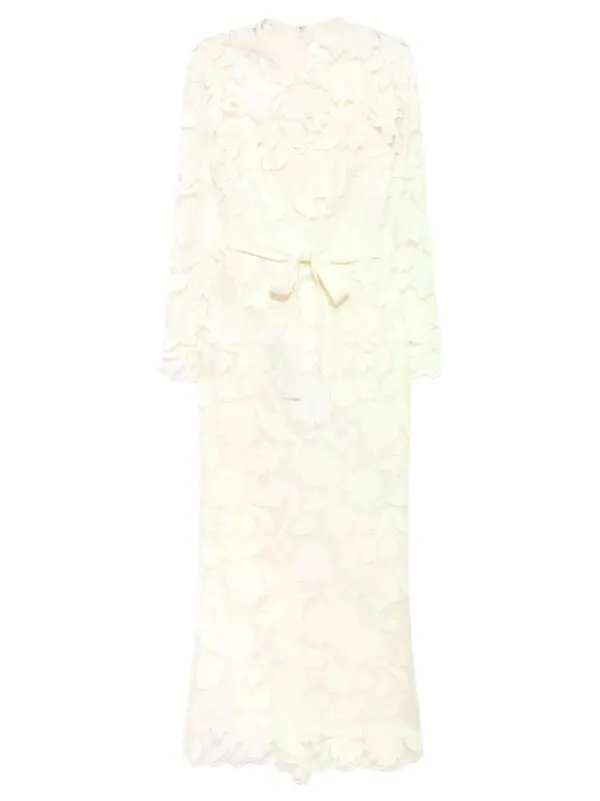 Elie Saab Embroidered Midi Dress - Neutrals