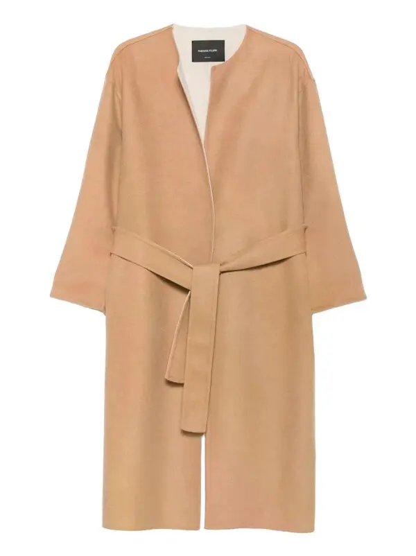 Fabiana Filippi Belted Wool Coat - Neutrals
