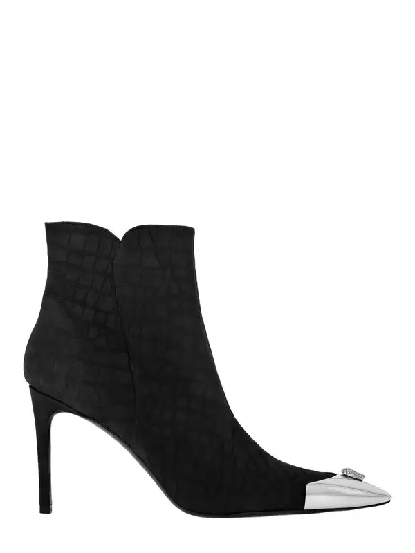 Philipp Plein Crocodile-embossed Ankle Boots - Black