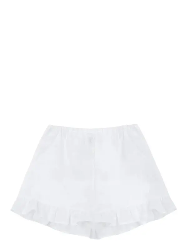 Sleeper Ruffled Hem Shorts Set - White