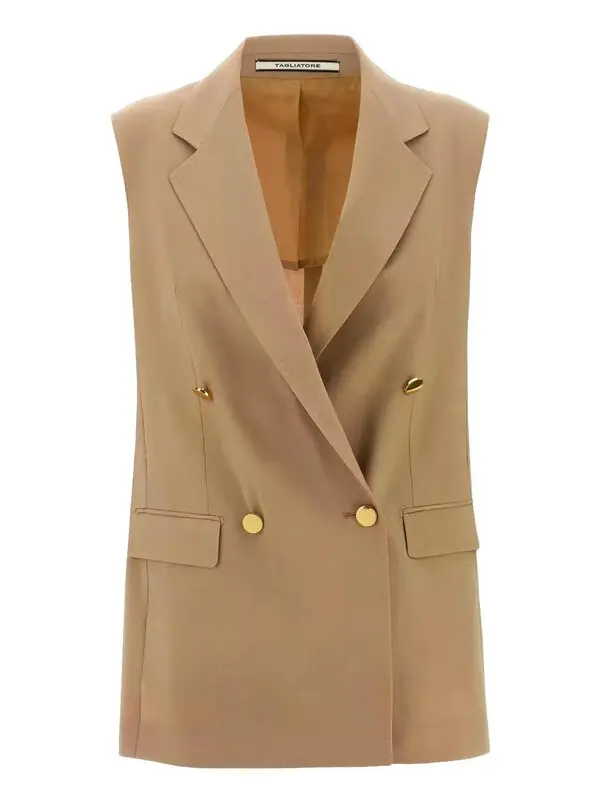 Tagliatore Bernice Double-breasted Sleeveless Blazer - Brown