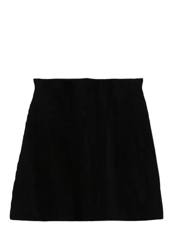 JIL SANDER Ribbed-knit Wool Mini Skirt - Black