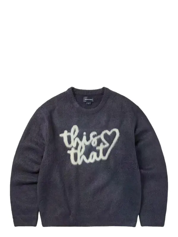 THISISNEVERTHAT Heart Logo Knit Sweater - Blue