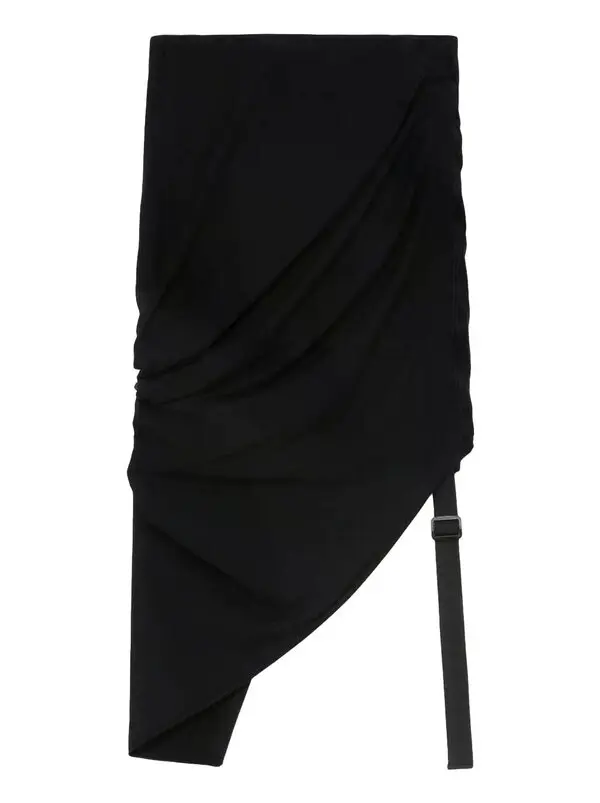 Helmut Lang Draped Asymmetrical Skirt - Black