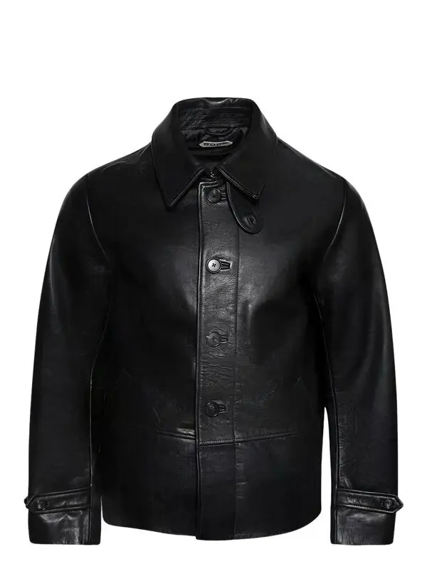 BODE Button-up Leather Jacket - Black