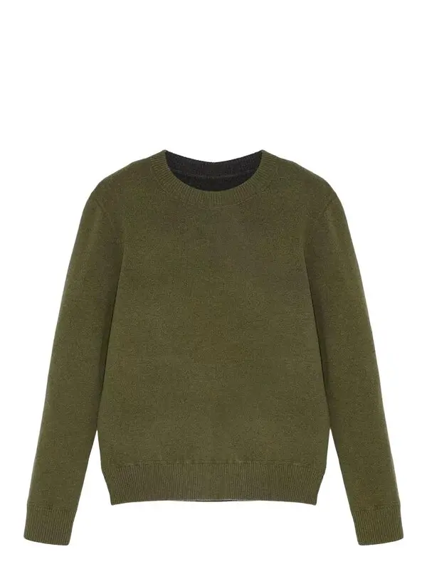 YVES SALOMON Two-tone Reversible Knit Jumper - Green