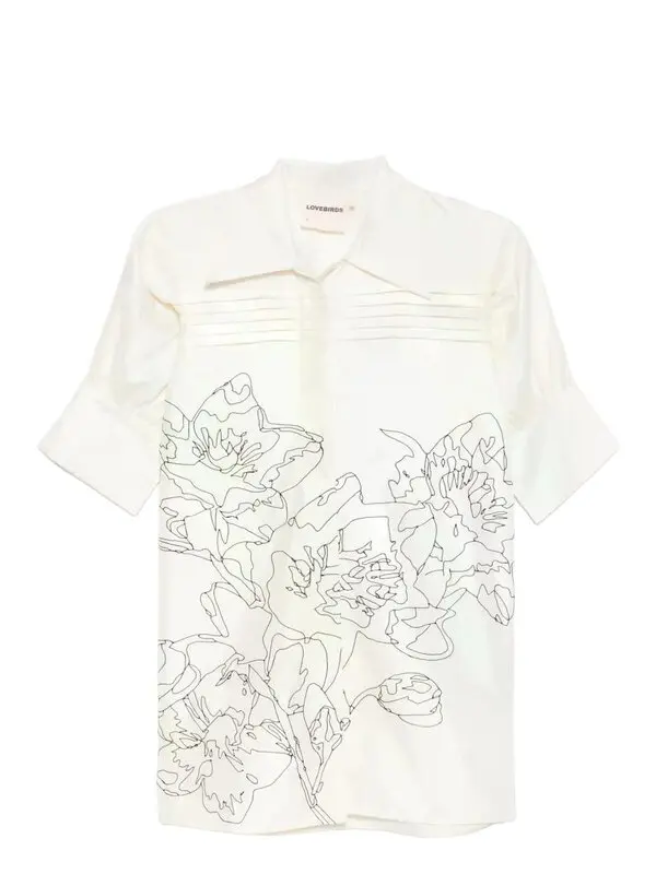 LOVEBIRDS Taffeta Shirt - White