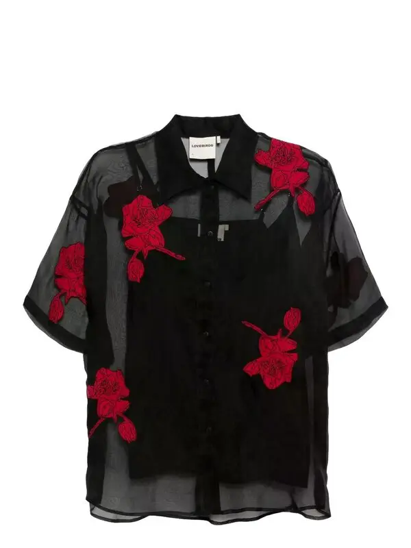 LOVEBIRDS Flora Patchwork Shirt - Black