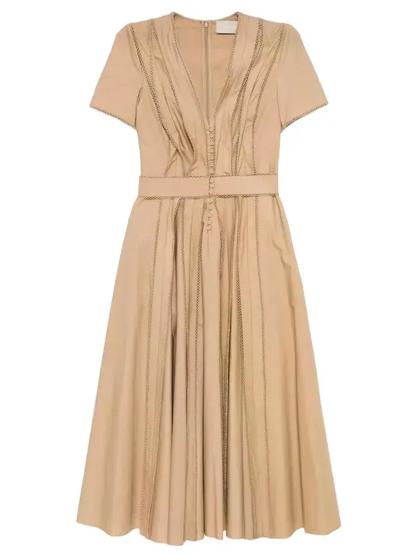 Elie Saab Poplin Mini Dress - Brown