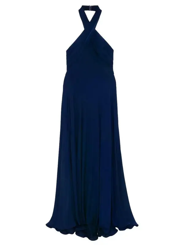 Elie Saab Long Silk Dress - Blue