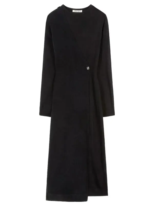 Ports 1961 Asymmetrical Buttoned Midi Dress - Black