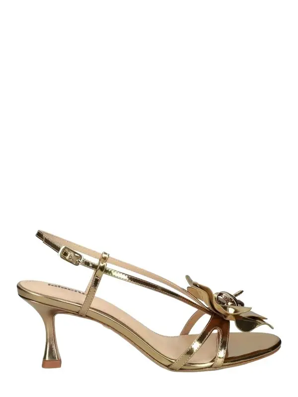 Lola Cruz 65mm Leather Heeled Sandals - Gold