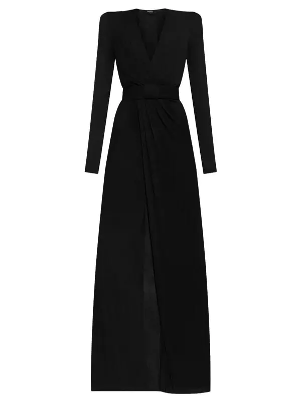 Dsquared2 Wrap-front Long-sleeve Dress - Black