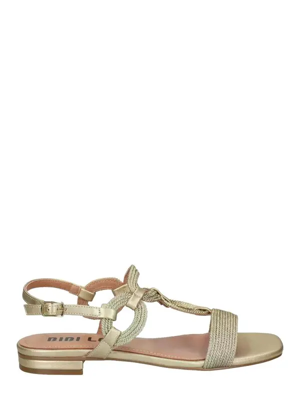 BIBI LOU Leather Flat Sandals - Gold