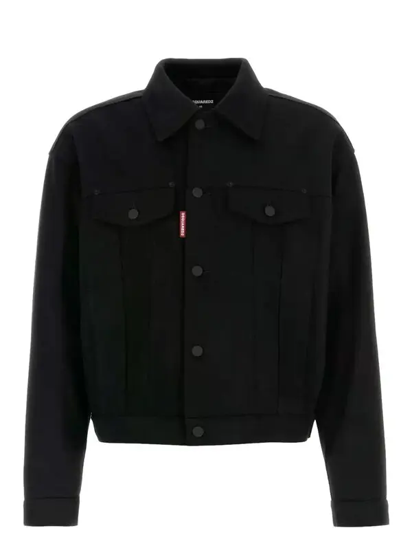 Dsquared2 Virgin Wool-blend Shirt Jacket - Black