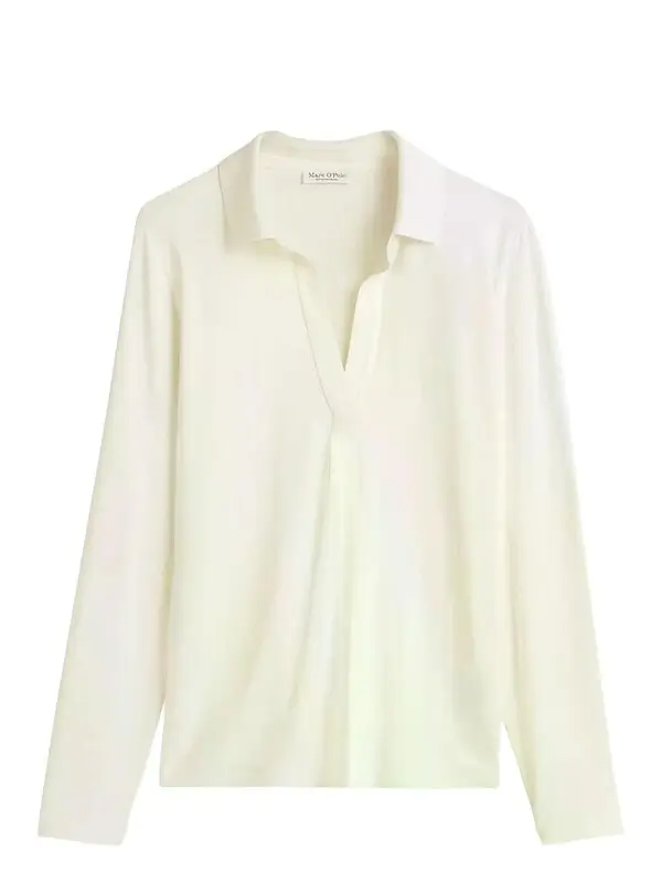 Marc O'polo Polo-collar Long-sleeve Top - White