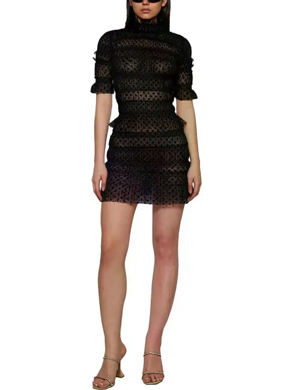 ROBERTA EINER Ruched Mini Dress - Black