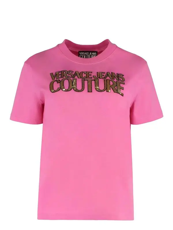 Versace Logo-embellished T-shirt - Pink