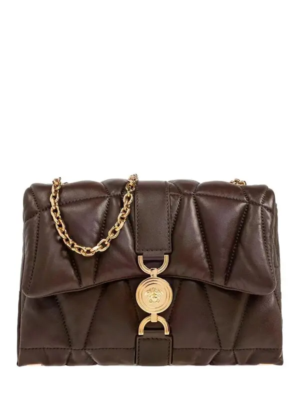 Versace Kleio Quilted Mini Shoulder Bag - Brown