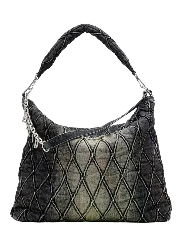 DIESEL® Quilted Shoulder Bag With Chain Embellishment - Black