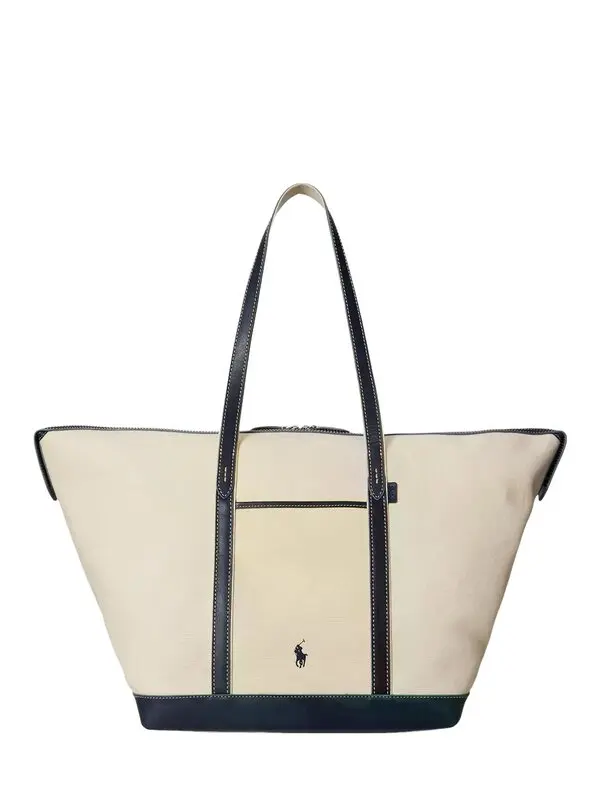 Polo Ralph Lauren Bellport Leather-trimmed Canvas Tote Bag - Neutrals