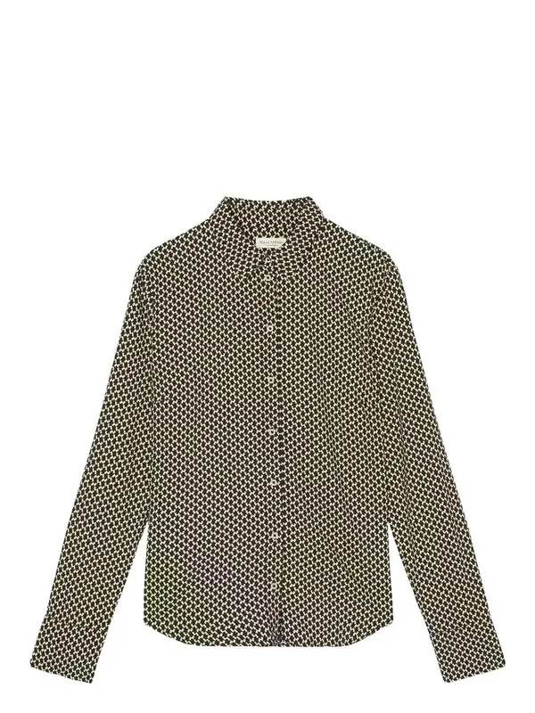 Marc O'polo Geometric-print Button-up Shirt - Black