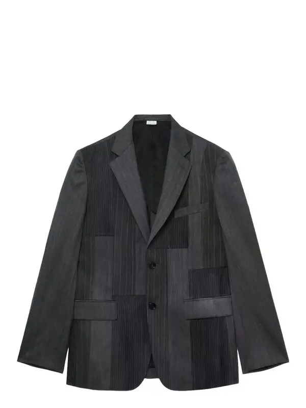 Comme Des Garçons Pinstripe Patchwork Jacket - Grey