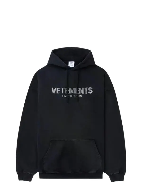 Vetements Logo-embellished Hoodie - Black