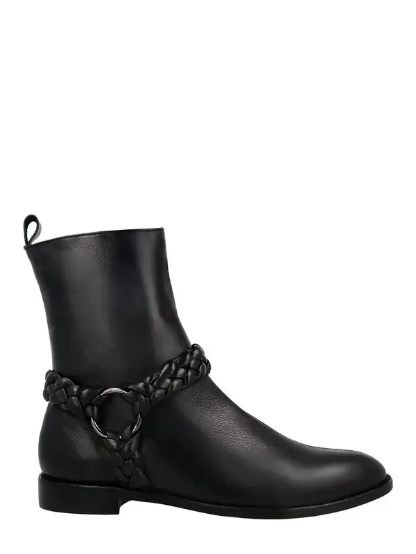 BIRD&CO Braided-detail Ankle Boots - Black