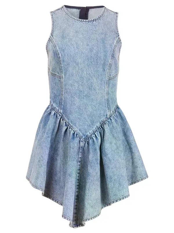 Fleur Du Mal Denim Flared Dress - Blue