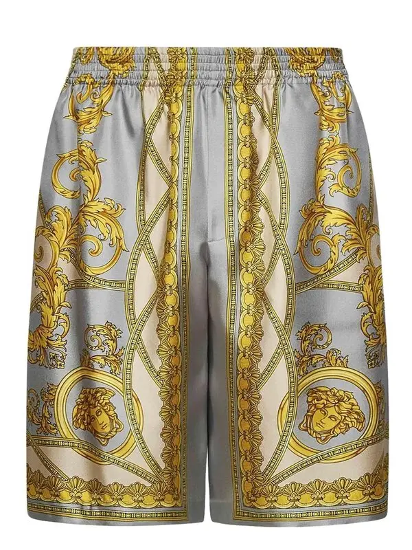 Versace La Coupe Des Dieux Silk Shorts - Gray