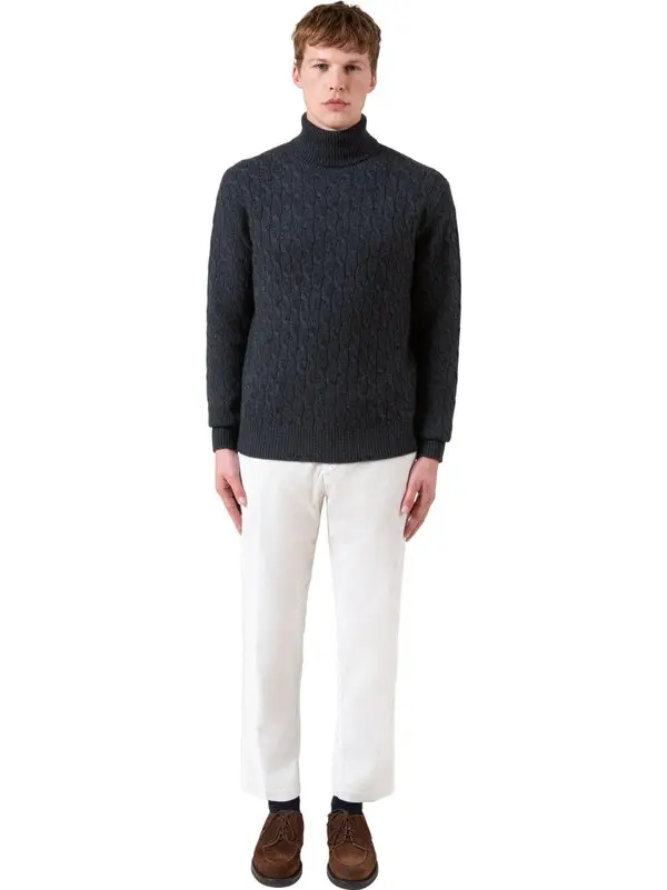 AUTORE Wool And Cashmere Curtis Turtleneck Sweater - Grigio