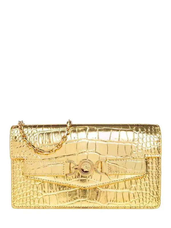 Versace Medusa '95 Crocodile-effect Clutch - Gold