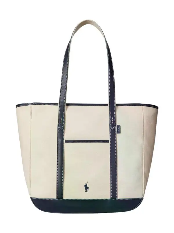 Polo Ralph Lauren Leather-trim Canvas Tote Bag - Neutrals