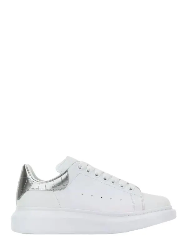 Alexander McQueen Oversized Crocodile-effect Leather Sneakers - White