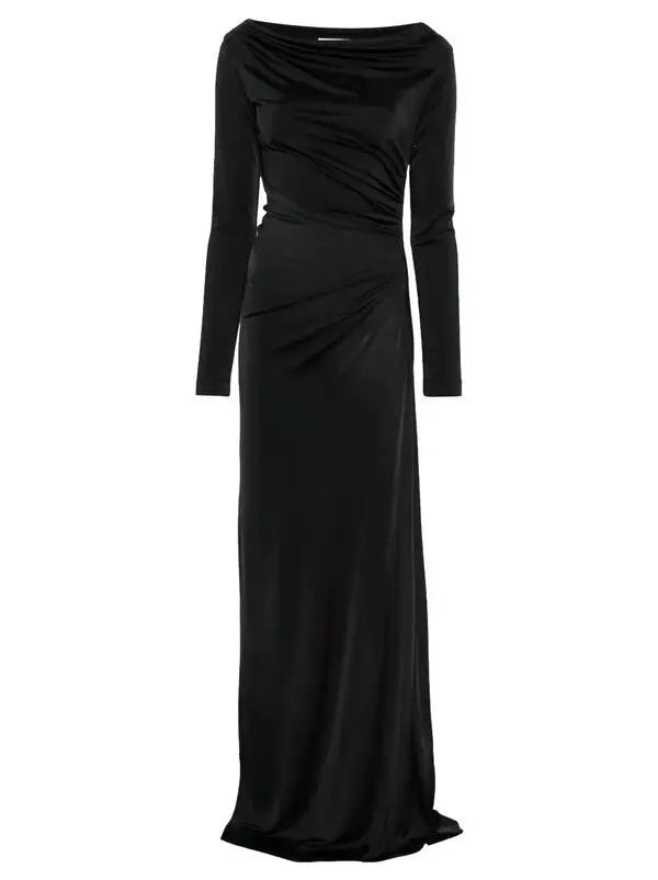 Victoria Beckham Cowl-neck Draped Maxi Dress - Black