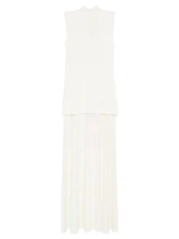 JIL SANDER Crepe Maxi Dress - Neutrals