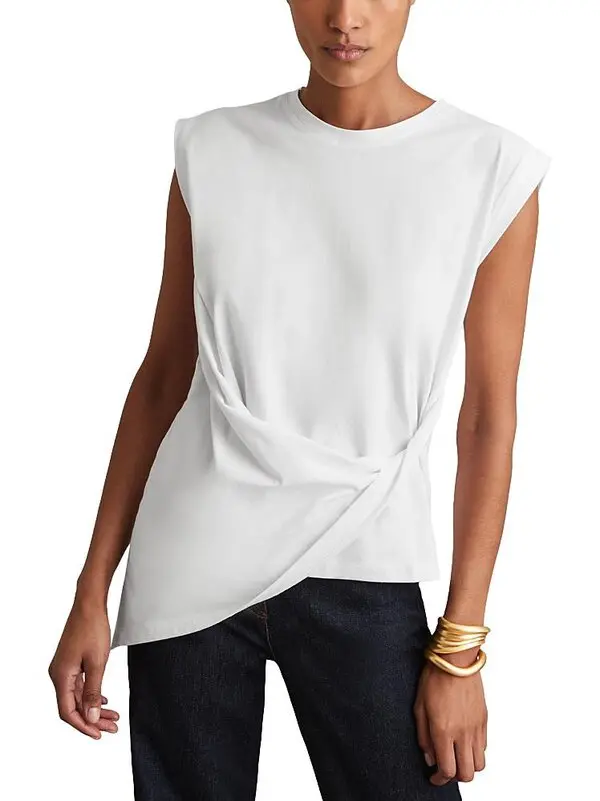 REISS Drape T-shirt - White